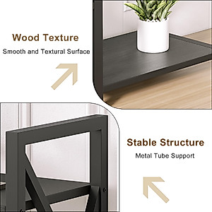 GAOMON Bookcases and Bookshelves Triple Wide 5 Tiers Bookshelf, Rustic Industrial Book Case with 14 Open Display Shelves, Wide Tall Bookcase for Bedroom, Living Room and Home Office-Black