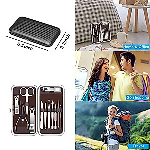Tseoa Manicure, Pedicure Kit, Nail Clippers, Professional Grooming Kit, Nail Tools with Luxurious Travel Case, Set of 12 … (nail clippers 12pcs)