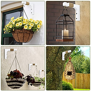 2 Pack Plant Hanger Hooks for Indoor Hanging Plants, Hanging Planters for Indoor Plants Farmhouse Wooden Hanging Basket Wall Hooks for Outdoor Flower Pots Lanterns Wind Chime Lights Garden Decoration