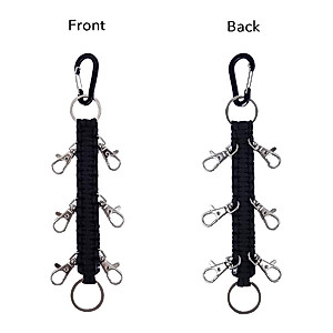 DEEKA Paracord Handmade Cheer Bows Holder for Cheerleading Teen Girls High School College Sports - Black