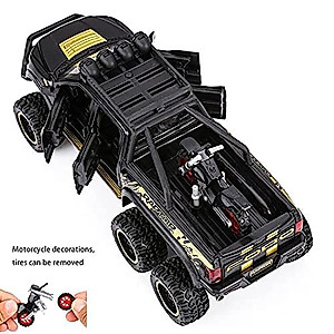 SASBSC Toy Pickup Trucks for Boys F150 Raptor DieCast Metal Model Car with Sound and Light for Kids Age 3 Year and up Black