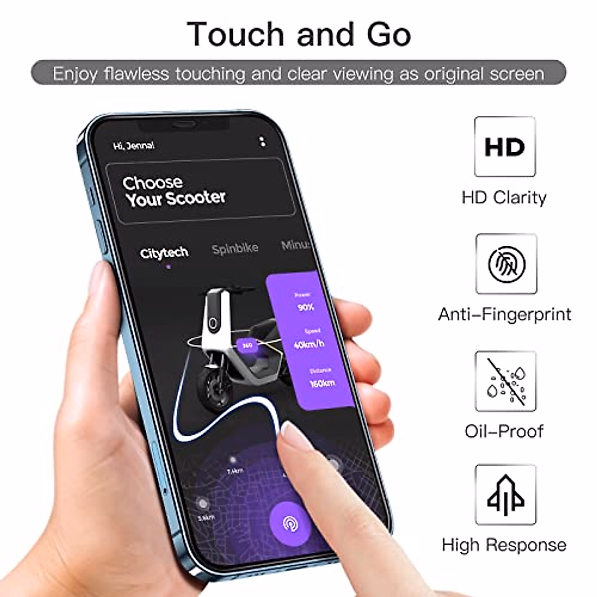 JETech Full Coverage Screen Protector for iPhone 12/12 Pro 6.1-Inch, Black Edge Tempered Glass Film with Easy Installation Tool, Case-Friendly, HD Clear, 3-Pack