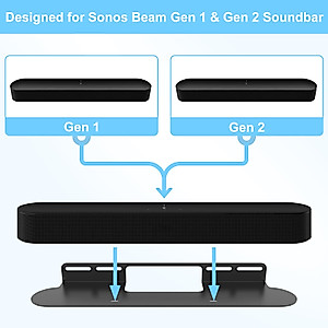Soundbar Mount for Sonos Beam Wall Mount for Sonos Beam Gen 2 & Gen 1 Smart TV Sound Bar with Hardware kit, Black