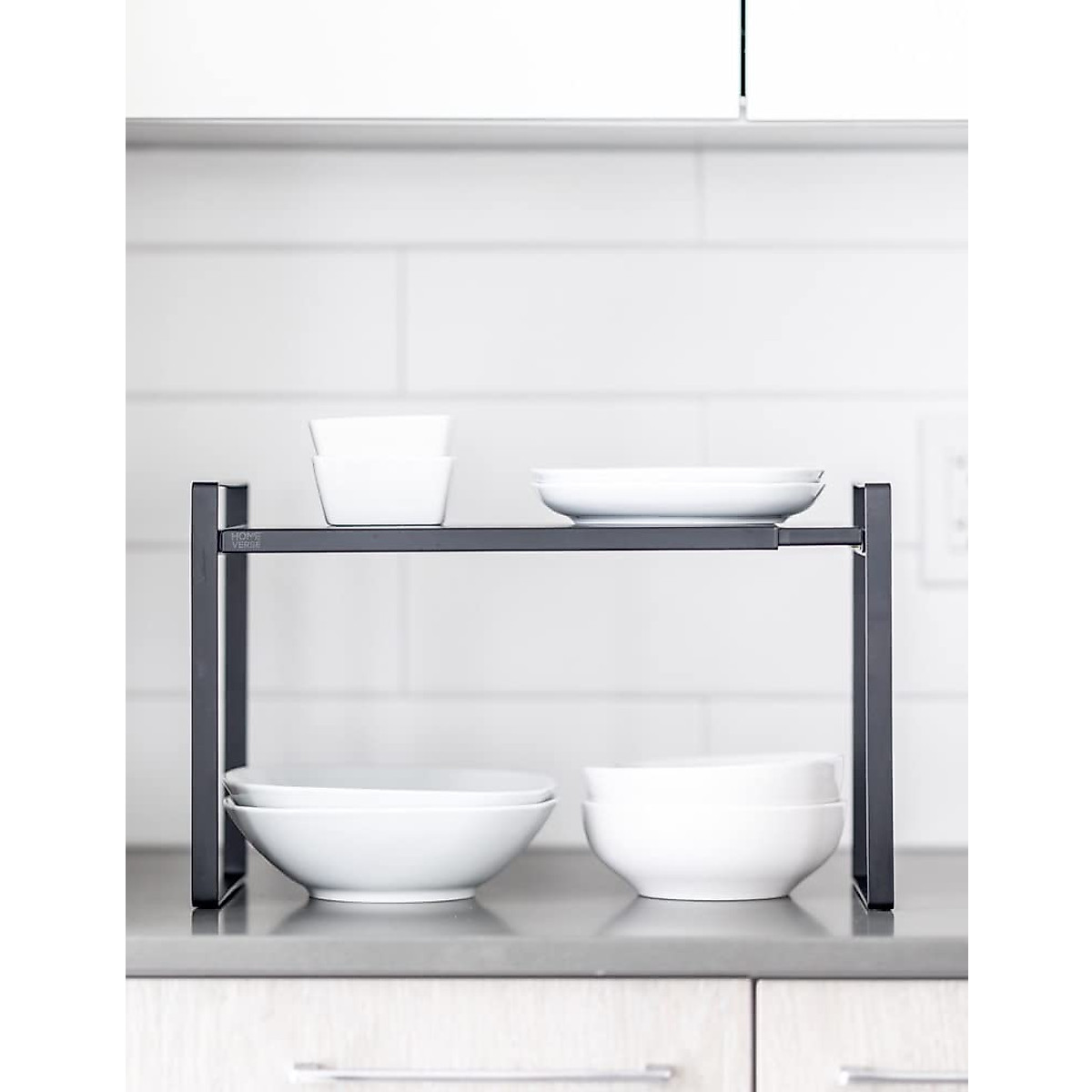 Stackable Cabinet Shelf Organizers, Expandable Kitchen Countertop Organizer - Multi-Functional Cabinet Shelves, Heavy Duty Non-Slip Shelf Riser for Kitchen Pantry, Bathroom, Bedroom Organization