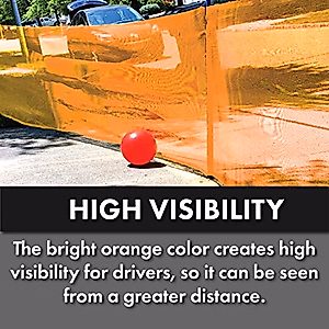 Play It Safe Driveway Net, Orange – Removable Safety Netting, Fits Driveways up to 25’ Wide, Kid Safe Barrier Net with Bright Orange Color for High Visibility, RPDN26