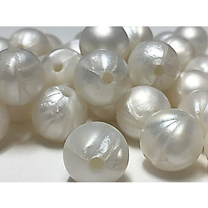 Pearl Silicone Beads for Keychain Making, Necklace, Bracelet Making Kit (15mm) - Jewelry Making Kit - Silicone Beads