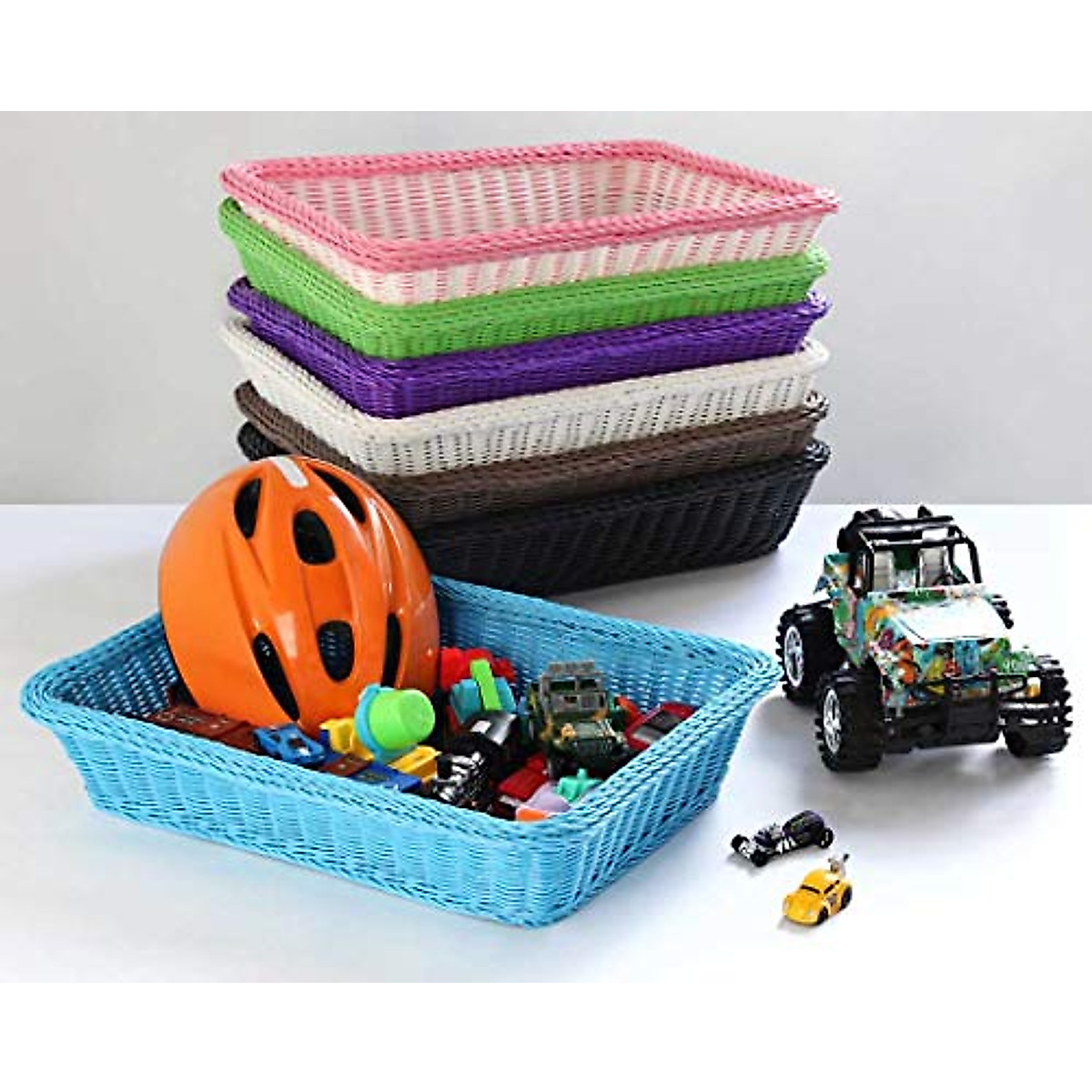 Colorbasket Rectangular Thick Trim Storage Basket, Large, Black