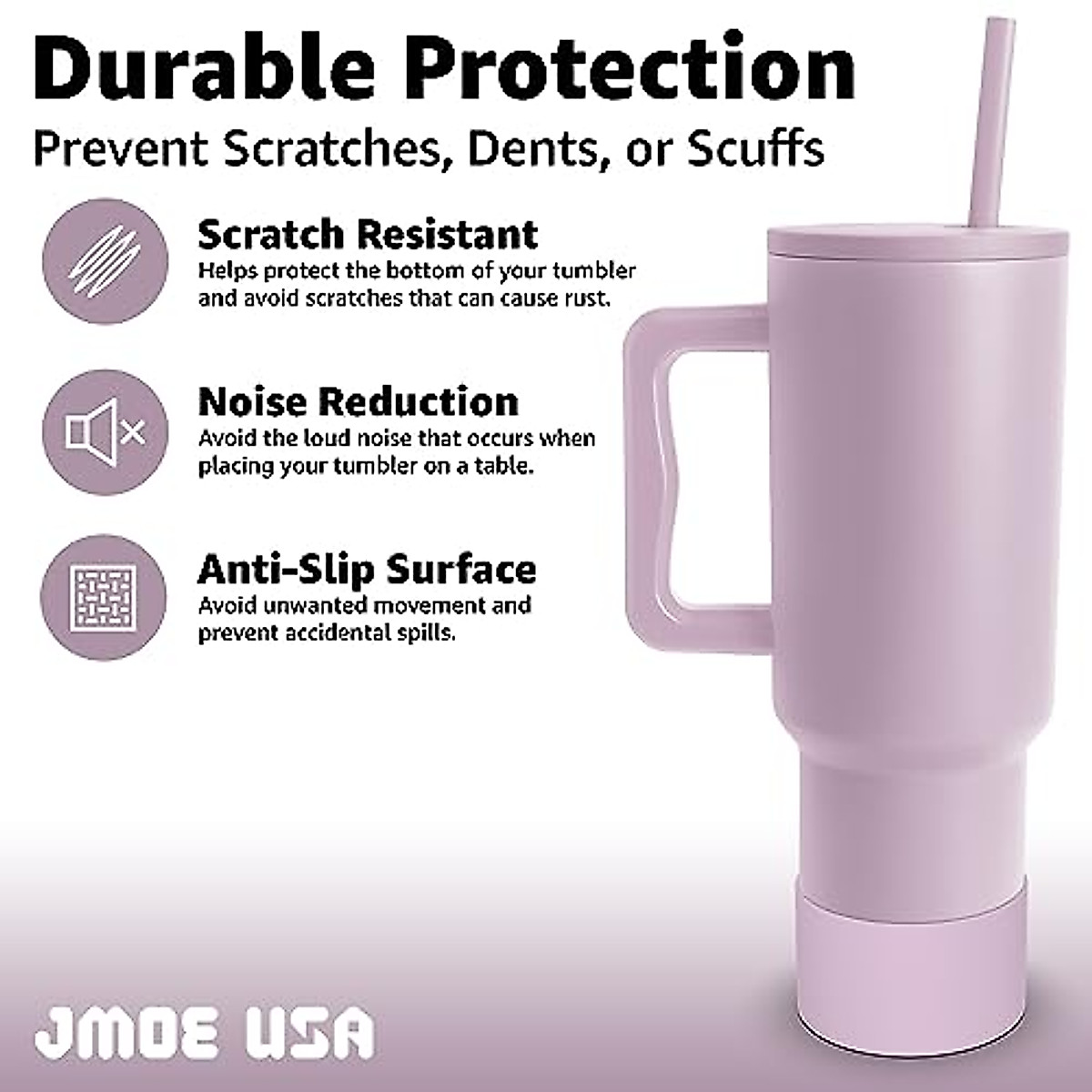 Jmoe USA 3-Pack Boot Sleeve Covers for Simple Modern 40oz & 30oz Trek Tumbler With Handle | Travel Mug | Protects Against Dents & Scratches | Fits Summit Bottles | Soft Silicone (Lavender Mist)