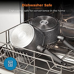 Tower Cerastone Forged Aluminium Pan Set with Easy Clean Non-Stick Ceramic Coating, 5 Piece, Graphite