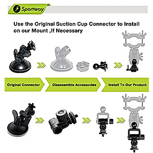 Sportway S60 Dash Cam Mirror Mount with 10pcs Joints Kit for Rove APEMAN CHORTAU Roav Nexar iiwey YI Z-Edge Old Shark Rexing KDLINKS Falcon Zero Transcend Crosstour VANTRUE... Most Car Dash Cameras