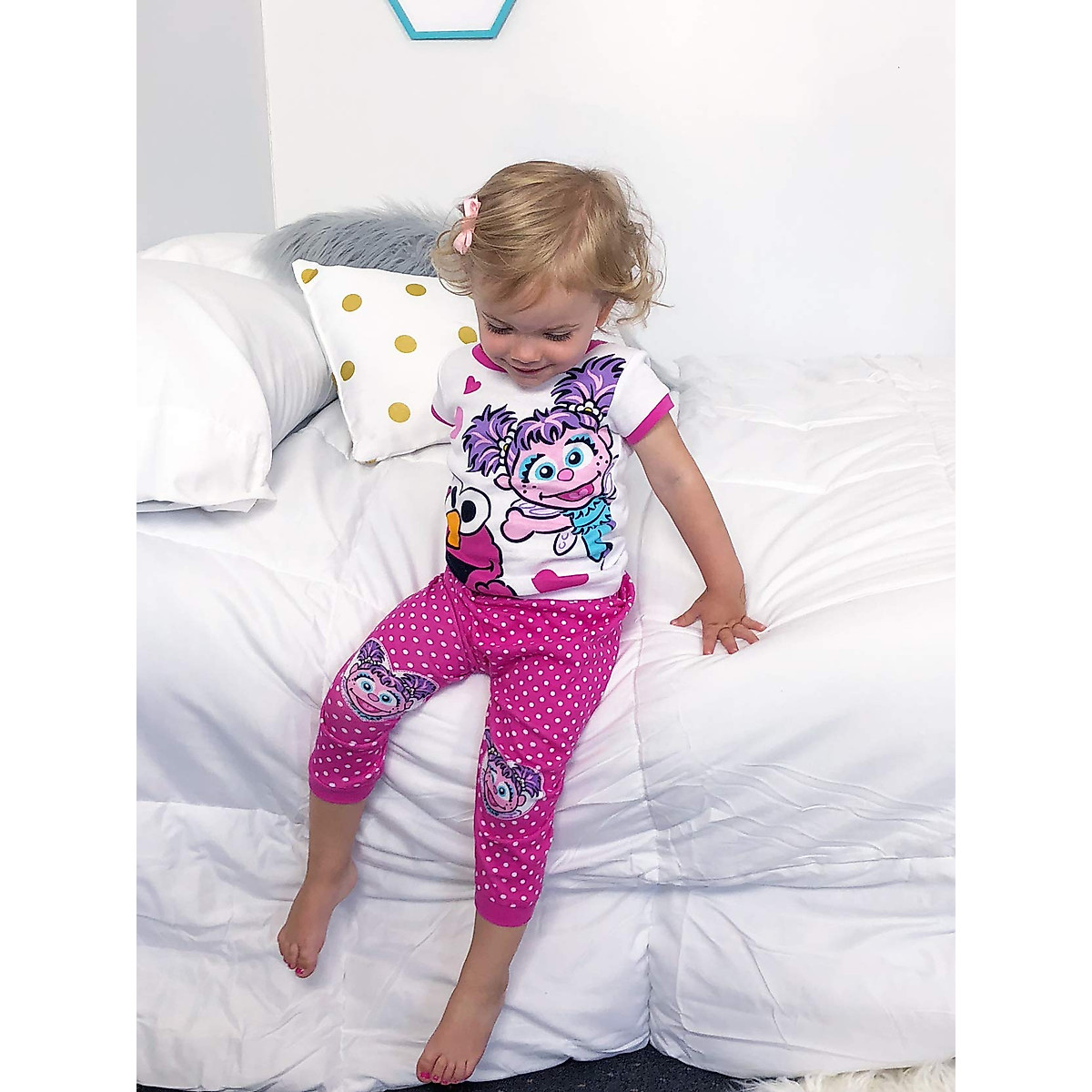 Sesame Street Elmo and Abby Cadabby Girls Pajamas (24 Months, Elmo Abby Pink)