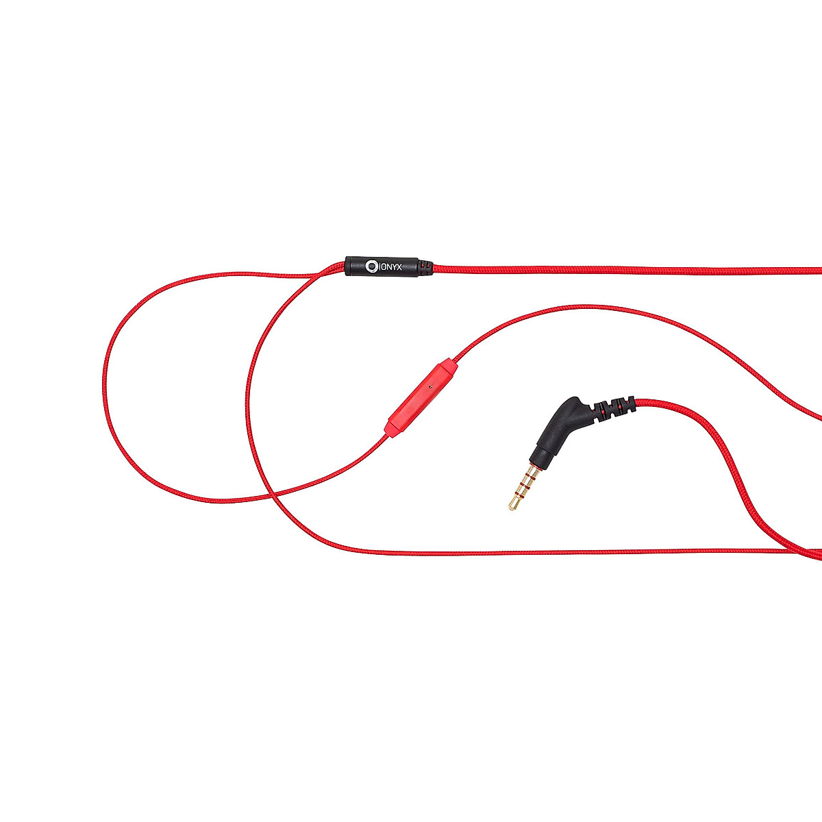 Onyx Noise Cancelling in-Ear Wired Headphones with Mic, 3.5mm Plug Compatible with iPhones, iPads, Android Phones, Computers & Laptops (Red)