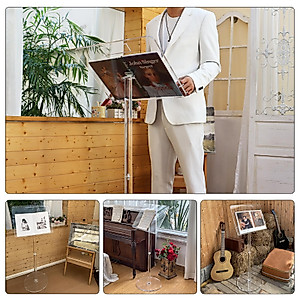 Strong Ultra Clear Acrylic Pulpit Podium Stand, Easy to Assemble Durable Podium Portable Larger Flexible Adjustable Angle Podium Stand with Baffles and Pen Slot for Church Speeches Wedding Teacher
