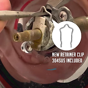 Welvzen Stainless Steel Core Cartridge Puller for 1222, 1225 & 1200, Shower Replacement Cartridge Removal Tool for 104421 with SUS304 Retainer Clip