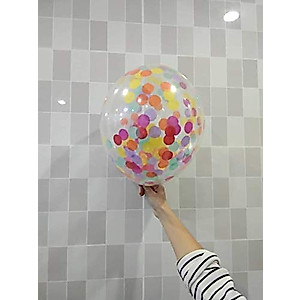 24 Pieces Rainbow Multicolor Confetti Balloons | PREFILLED 12 Inch Latex Party Balloons with Bright Rainbow Confetti | Party Decorations, Wedding & Engagement, Bridal, Proposal (Colorful)