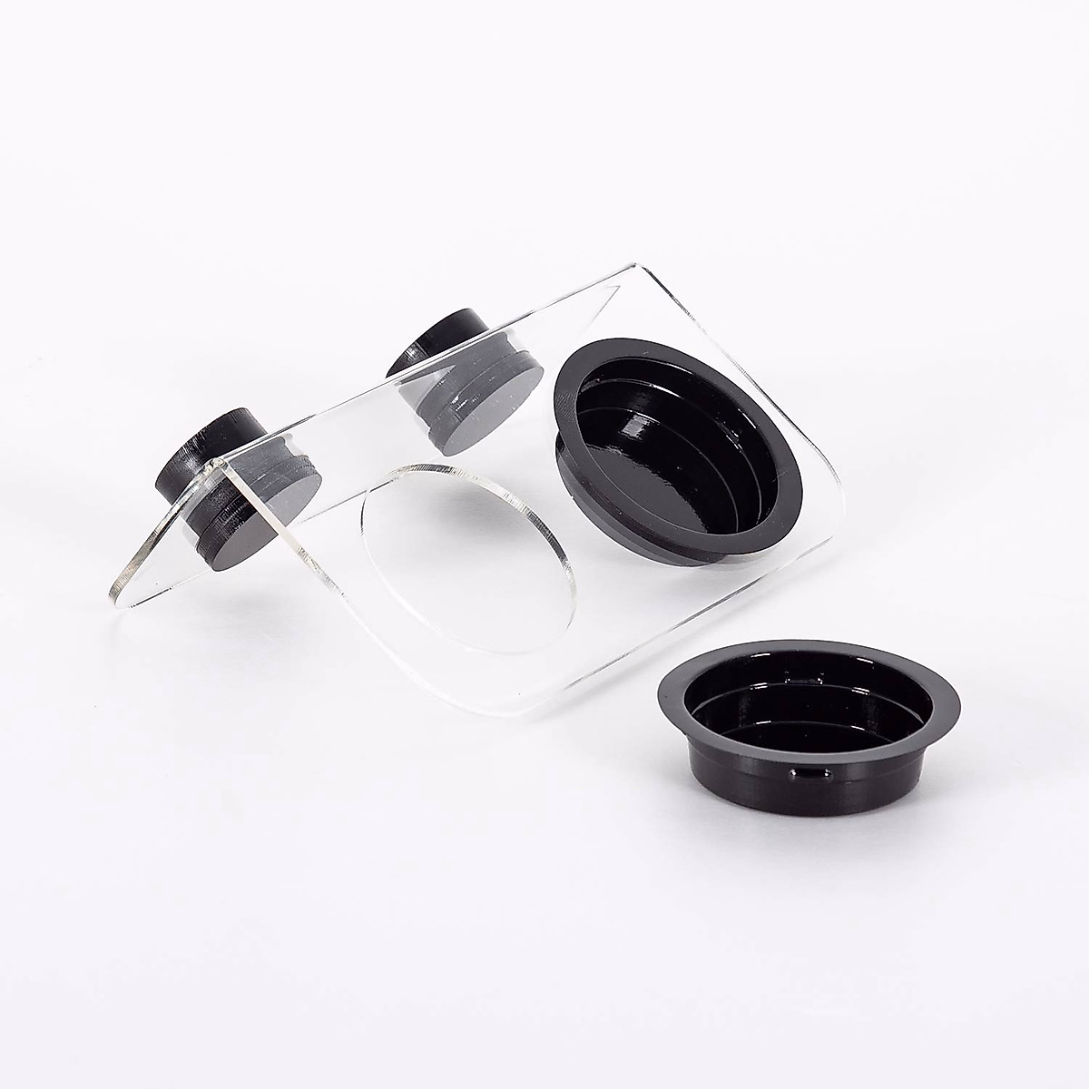 WACOOL Magnetic Reptile Ledge, Acrylic Gecko Feeding Ledge with 6PCS Cups, Reptile Food Water Feeder Dish for Geckos Iguana Chameleon Pets (White)