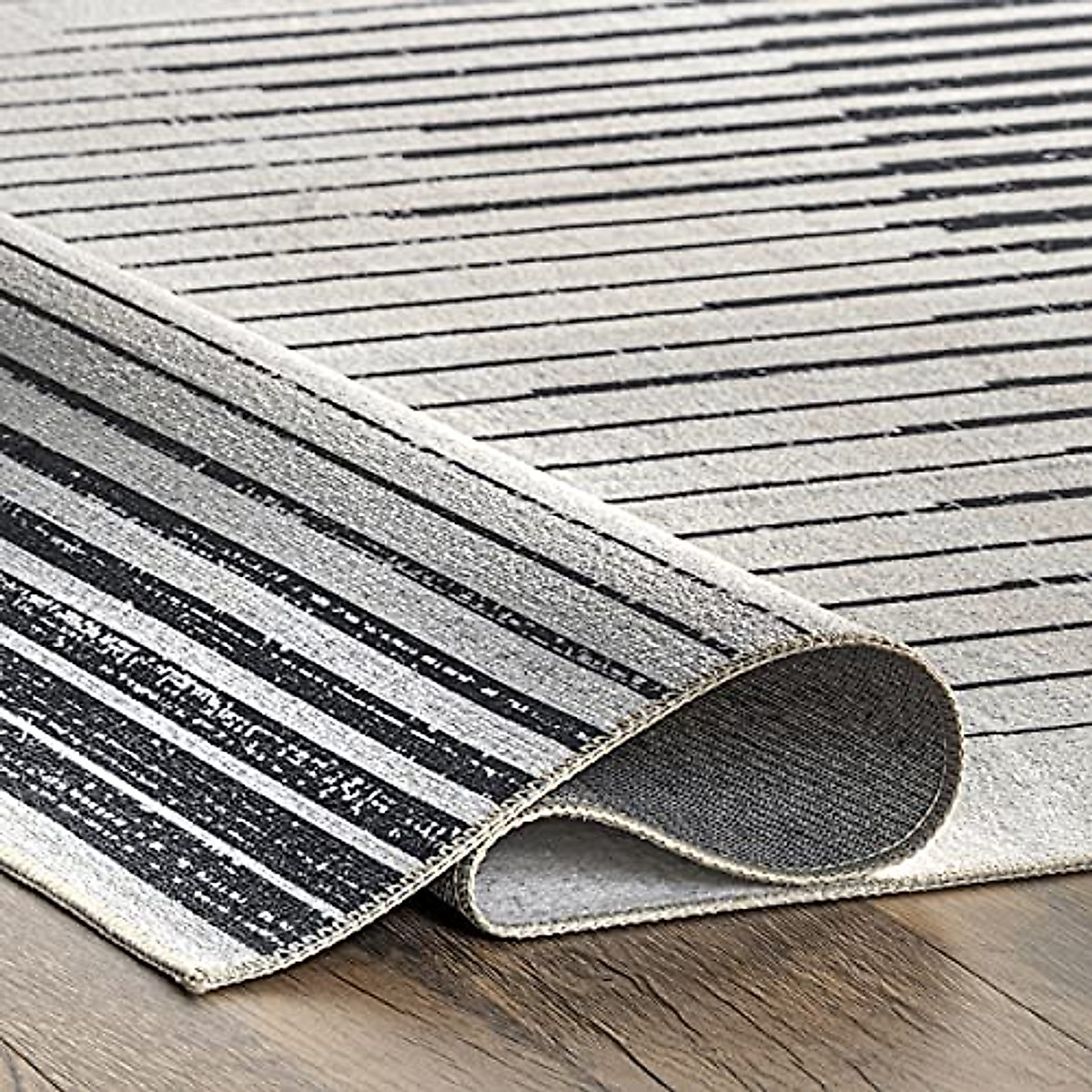 nuLOOM Francesca Machine Washable Contemporary Moon Area Rug, 5' x 8', Grey