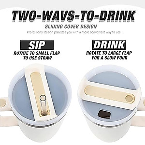 3 Pack for Stanley Lid Replacement 40 Oz, Replacement Spill Proof Splash Resistant Tumbler Lids, Reusable Tumbler Cover for Stanley Cup Accessories (Grey+Black+Beige)