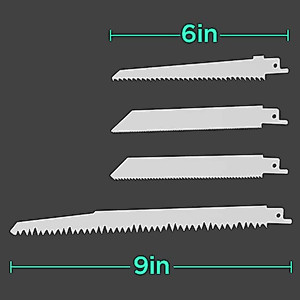 Litheli Reciprocating Saw Cordless, Powerful Hand Saw Kit with 20V 4.0 Ah Battery & Fast Charger, 0-3000 SPM with Tool-free Blades Change, Lightweight for Wood & Metal Cutting.