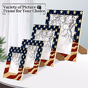 POFATO Independence Day Flag 5x7 Picture Frame Wood Photo Frame for Tabletop Display Wall Mount Picture Frame Display 5 x 7 Inch Photo Wall Decor Home Gift Frames