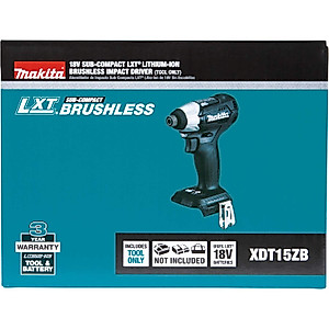 Makita XDT15ZB 18V LXT Lithium-Ion Sub-Compact Brushless Cordless Impact Driver