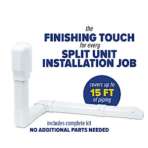 Sealproof Mini Split AC Line Set Cover Kit, 3" Decorative White Professional Grade PVC Kit Provides 15 FT Line Coverage for Ductless Mini Split Air Conditioners and Heat Pumps