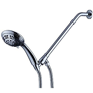 G-Promise 10 Inches Shower Head Extension Arm, Shower Arm Extension, Shower Head Extender, Lower Shower Head, All Solid Brass Construction (Polished Chrome)