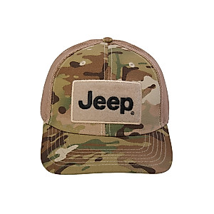 Jeep Text Logo Camo Pattern Hook and Loop Tactical Snapback Hat
