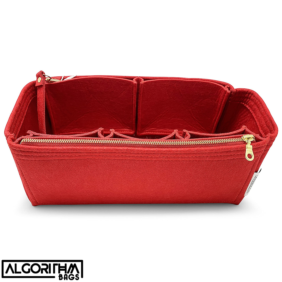 AlgorithmBags designed for Louis Vuitton LV Graceful, Purse Organizer Insert with zippers, 3mm Felt Shaper Liner Divider Protector (Red, PM)