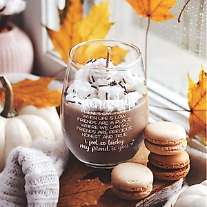 DAZLUTE 17oz Stemless Wine Glass, Friendship Gift for Women Glass, Durable, Perfect for Wine, Cocktails, Juice, Coffee, Tea, Ideal Birthday, Christmas, Mother's Day Gift