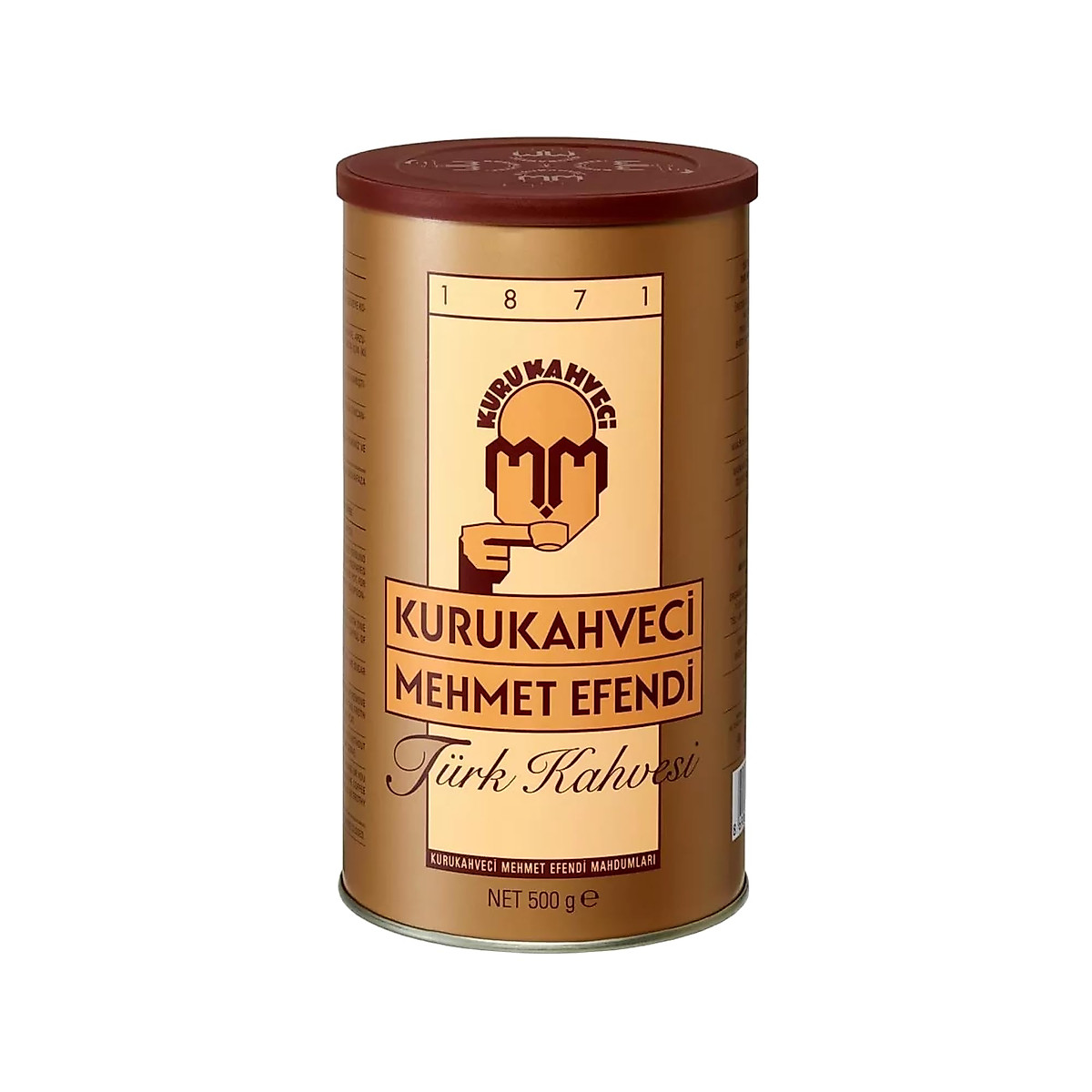 KURUKAHVECI MEHMET EFENDI Turkish Coffee Ground Roasted Turkish Traditional Coffee Kurukahveci Mehmet Efendi Since 1871 (17.6 OZ / 500 Gr Can) Pack of 1
