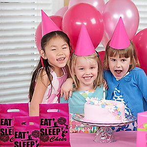 PIBIPAID 50PCS Cheer Party Favors Plastic Goodie Bags - Cheerleading Party Supplies Decorations Gift Bags for Cheer Team and Cheerleaders