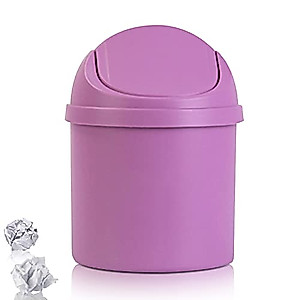 HERCHR Mini Trash Can with Lid, Mini Wastebasket Trash Can Tiny Countertop Garbage Bin Tiny Countertop Trash Can with Swing Lid for Home Office