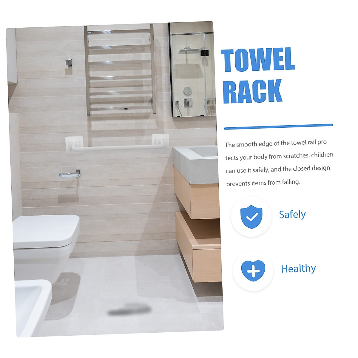 2pcs Nail Towel Rack Towel Hanging Rack Kitchen Towel Shelf Adhesive Towel Rack Plastic Towel Shelf Nail- Towel Holder Household Towel Rack Bathroom Supplies