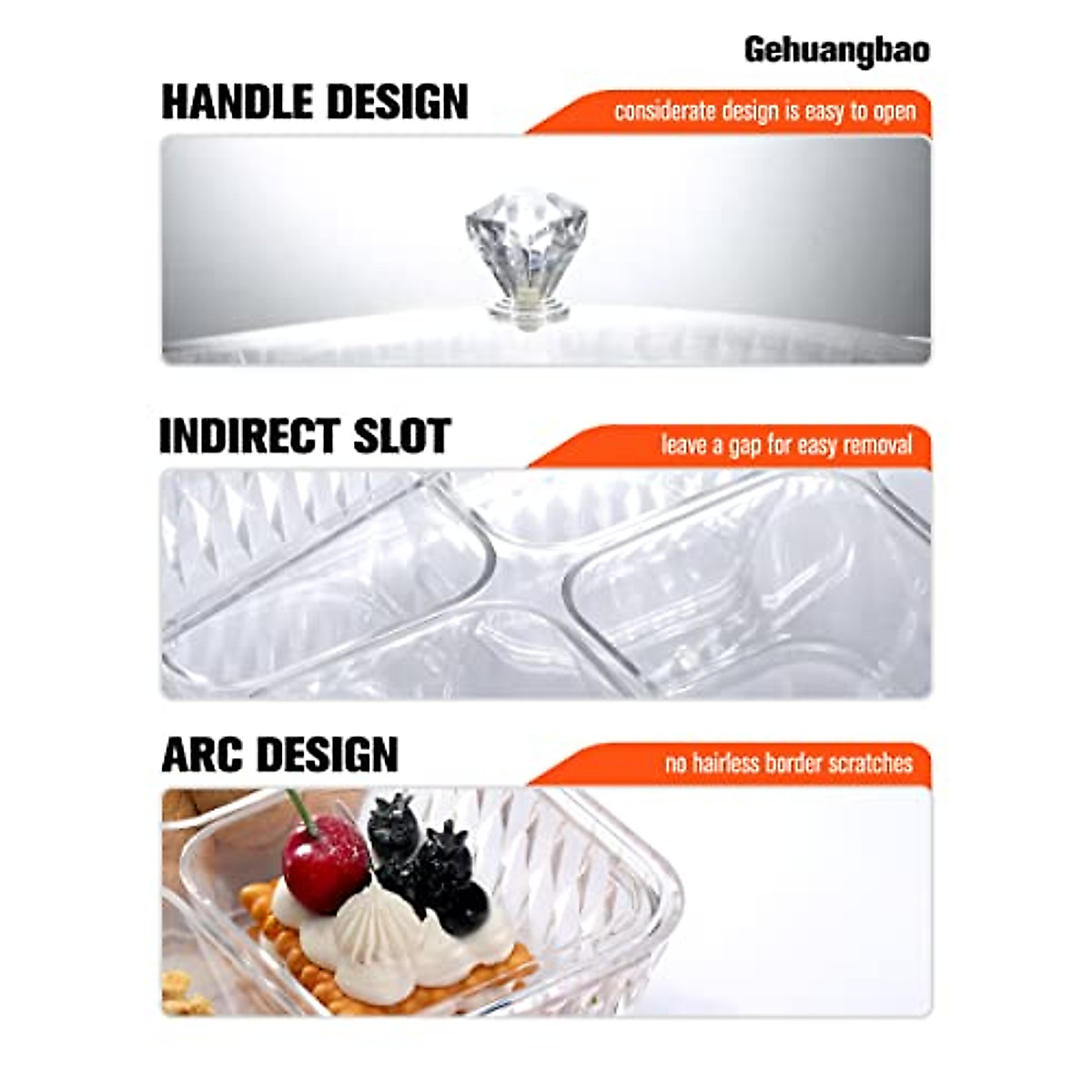 Gehuangbao Food container acrylic Serving Tray,Large Platter with Lid 24 Removable Bowls,Condiments Appetizers Snacks Nuts Platter,Perfect for Party Wedding Family (4 Sets)