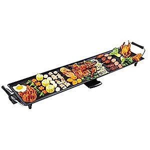 Premium Heavy Duty 35” Electric Portable Nonstick Teppanyaki Hibachi Grill Leurex Extra Large Table Top Griddle BBQ Barbecue Indoor Outdoor Camping with Adjustable Temperature