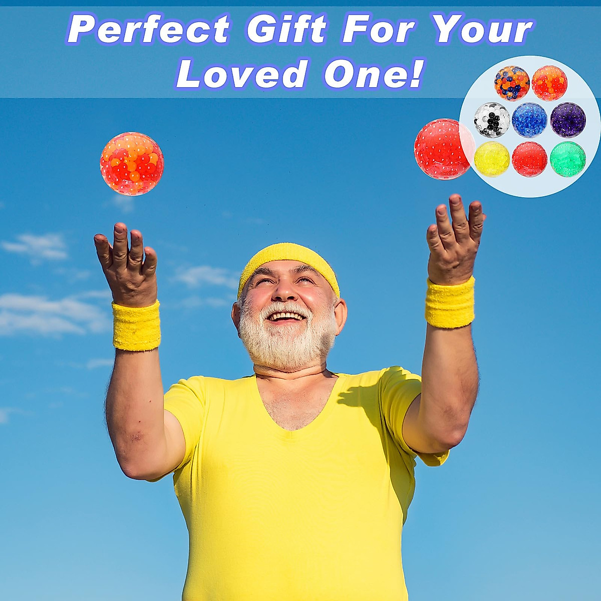 Poen 150 Pcs Small Balls Christmas Ball Adults Ball with Water Beads 1.65 Inches Colorful Balls Bulk for Party Favors, 8 Colors