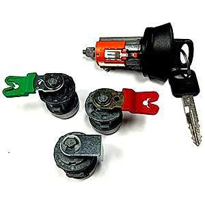 C-42-195 for Select Ford Ignition Switch Lock Cylinder + Three (3) Door Lock Cylinder W/2 Ford Logo Keys