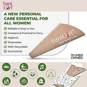 SaniGirl Womens Urination Device | Disposable Pee Funnel | Travel Urinal for Women | Girls Stand to Pee | Female Urination Device Disposable Pee Cups | Bundle 20 Funnels Travel Hiking Festival Camping