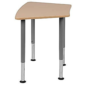 Flash Furniture Billie Hex Natural Collaborative Student Desk (Adjustable from 22.3" to 34") - Home and Classroom