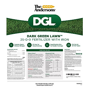 The Andersons Professional DGL Dark Green Lawn™ 25-0-0 Fertilizer with Iron - Covers 5,000 sqft. (18lb. Bag)