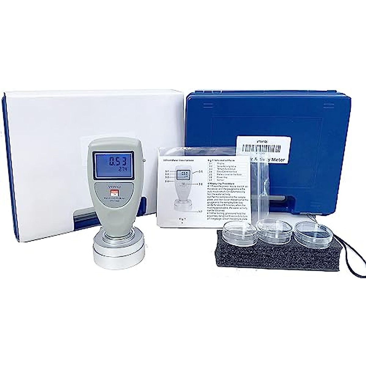 VTSYIQI Water Activity Meter Food AW Tester Monitor Water Analyzer for Grain Fruits Vegetables Breads Biscuits Cakes Puffed Food 6 bit Backlight Digital Display