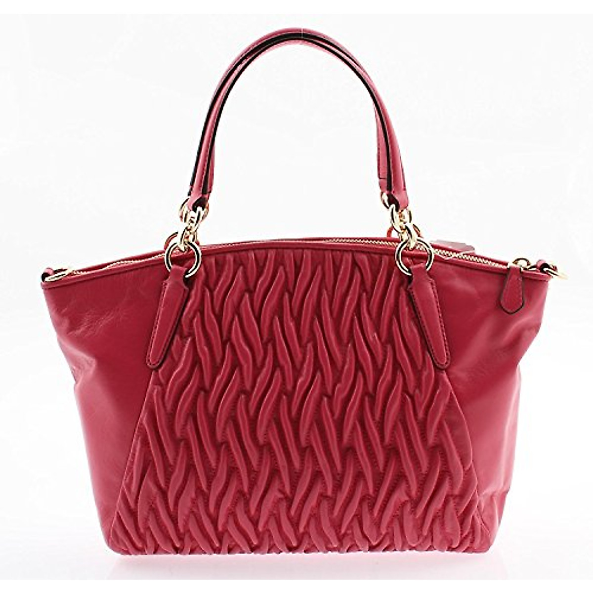 COACH Small Kelsey Satchel in Gathered Twist Leather in Dahlia F37081 IMDUL