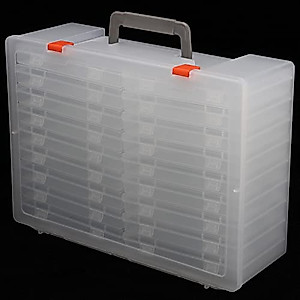 KEILEOHO 4 x 6 Inch Photo Case,18 Inner Clear Photo Storage Boxes, Photo Organizer Cases for Pictures, Stickers Stamps Storage, Scrapbooking