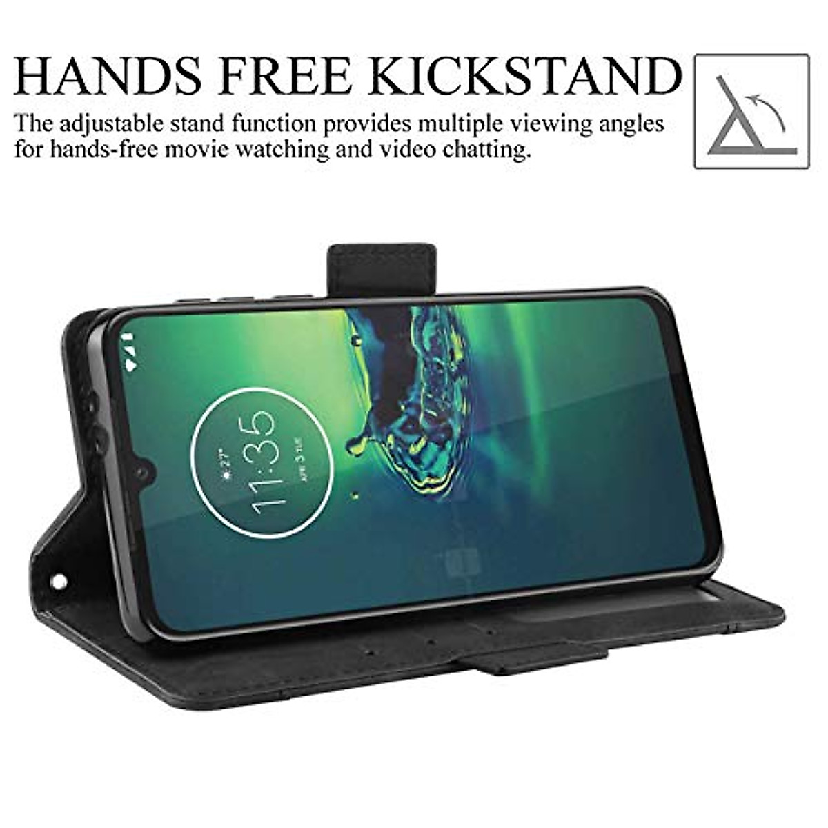 HualuBro Oppo Reno 5A Case, Magnetic Full Body Protection Shockproof Flip Leather Wallet Case Cover with Card Slot Holder for Oppo Reno 6 Pro Plus 5G Phone Case (Black)
