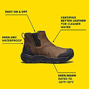 KEEN Men's Revel 4 Mid Height Polar Insulated Waterproof Chelsea Boot, Black/Black, 9.5