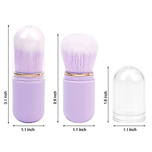 UNIMEIX Retractable Kabuki Brush Travel Makeup Brushes Face Blush Brush Foundation Brush for Liquid Makeup, Powder, Contouring, Cream(Purple)
