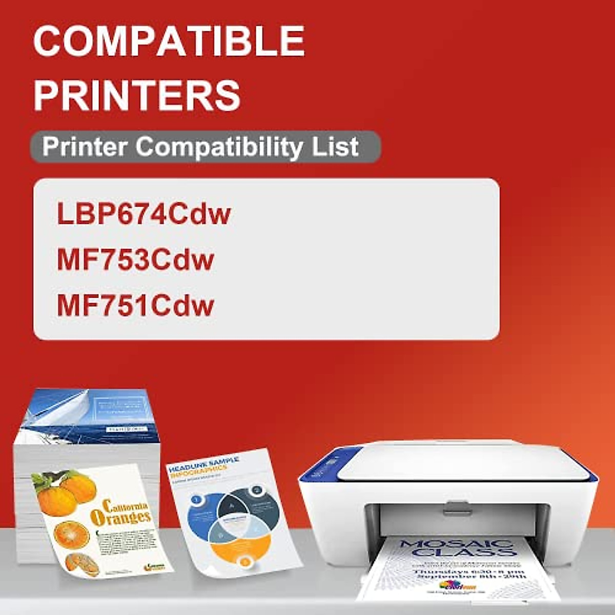 UPLUCA 069 Toner Cartridge 4-Pack Compatible Replacement for Canon 069 Toner Cartridge for Canon imageCLASS MF753Cdw MF751Cdw LBP674Cdw Series Printer Ink