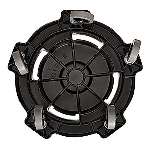 AmazonCommercial Dolly To Fit 32, 44 & 55 Gallon Round Containers, Twist On/Off, 2-Pack, 18.25", Black
