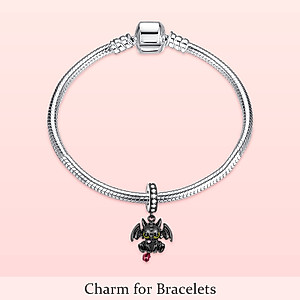 EZ Tuxedo MITSOKU Happy Present Box Charms in 925 Sterling Silver with Red Enamel for Bracelets